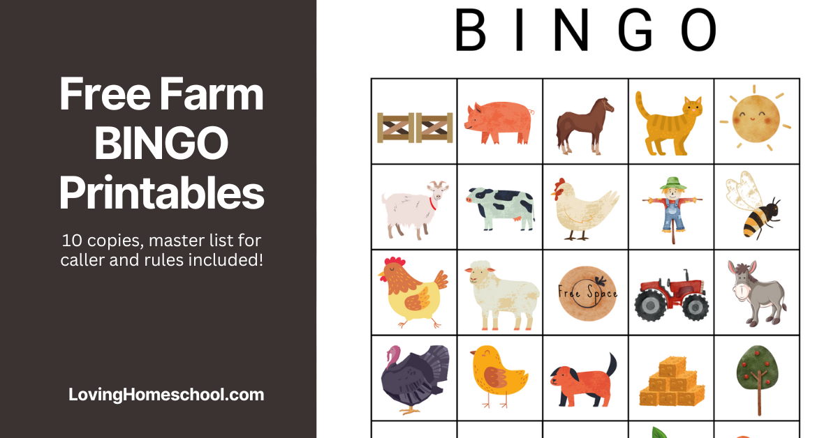 Free Farm BINGO Printables - LovingHomeschool.com