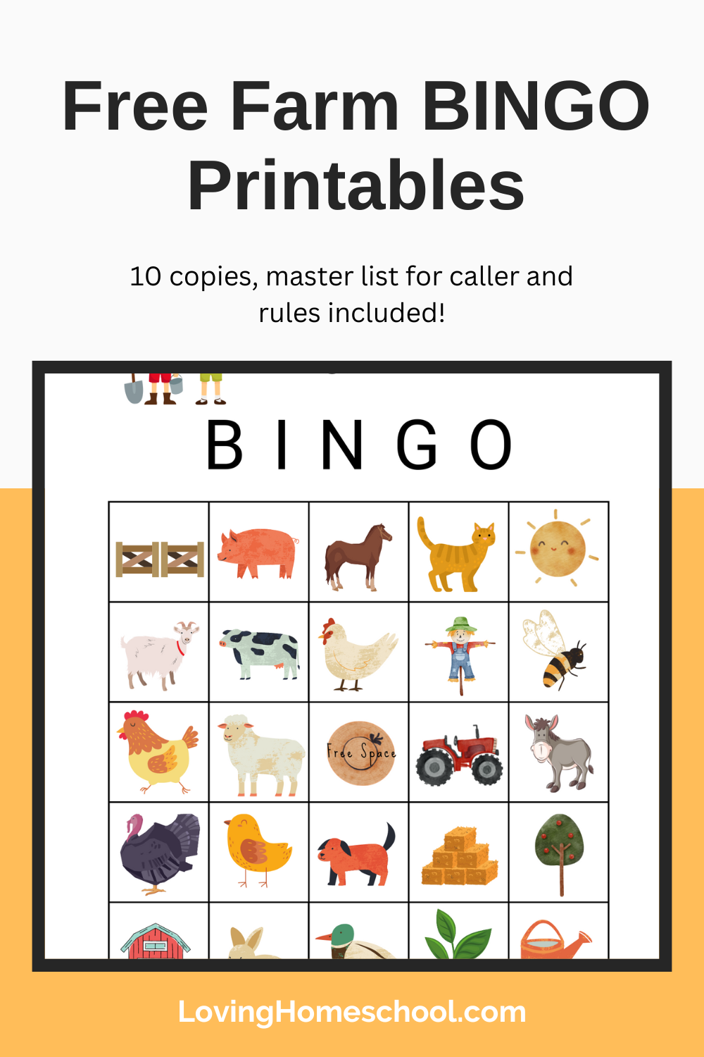 Free Farm BINGO Printables - LovingHomeschool.com