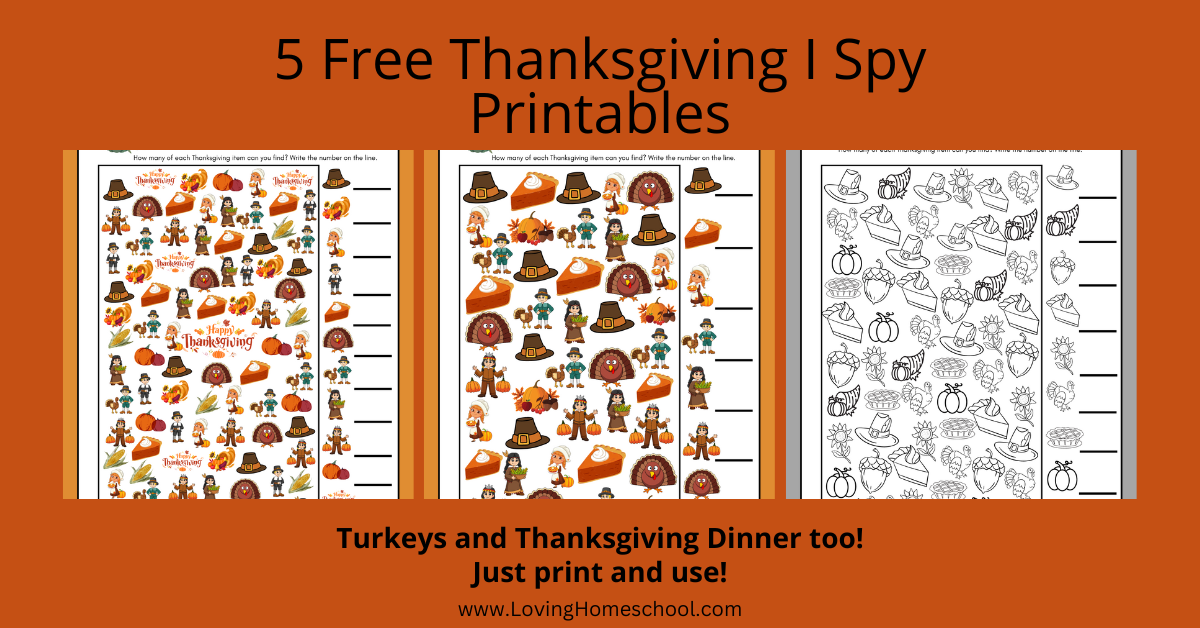 Thanksgiving I Spy Printables - LovingHomeschool.com