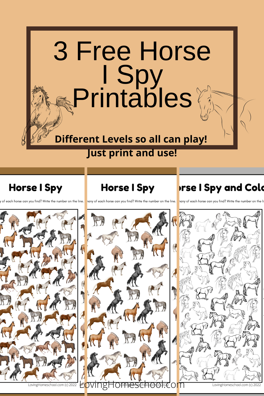 Horse I Spy Printables - LovingHomeschool.com