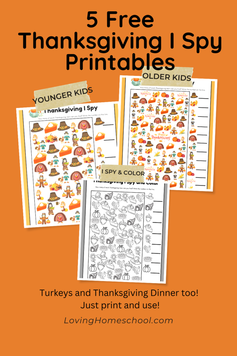 Thanksgiving I Spy Printables - LovingHomeschool.com