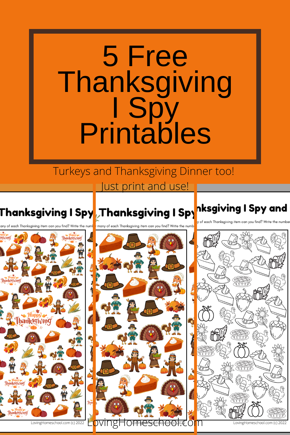 Thanksgiving I Spy Printables - LovingHomeschool.com