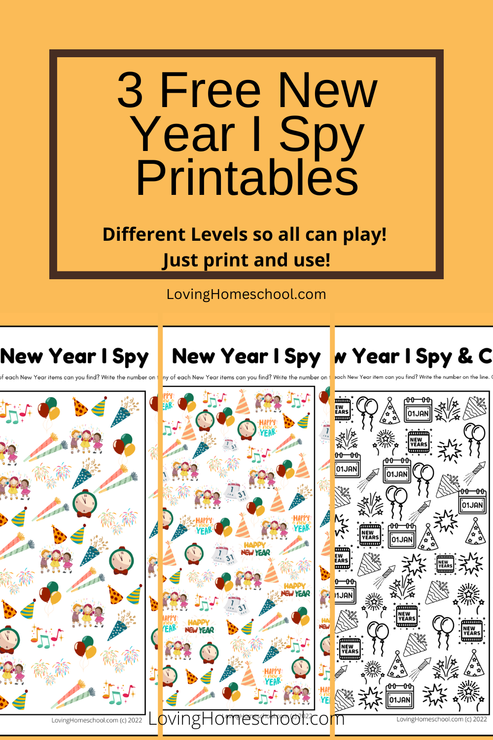 New Year I Spy Printables - LovingHomeschool.com