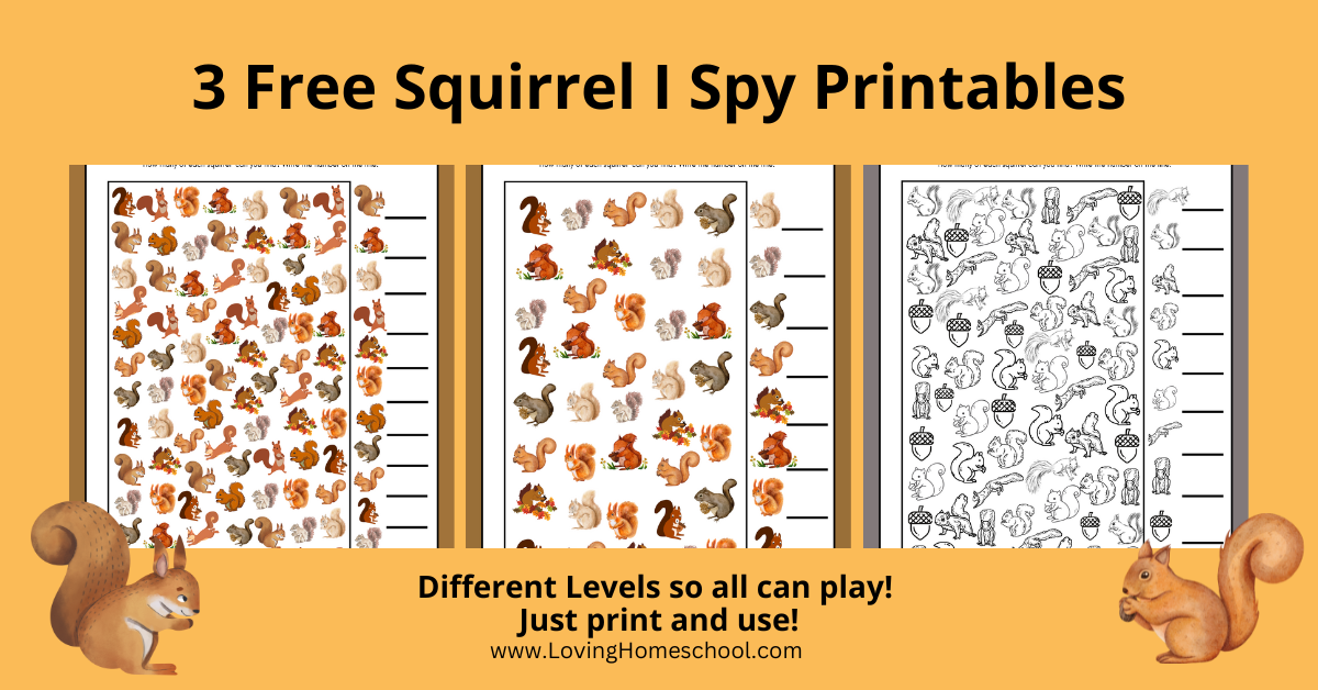 Squirrel I Spy Printables - LovingHomeschool.com