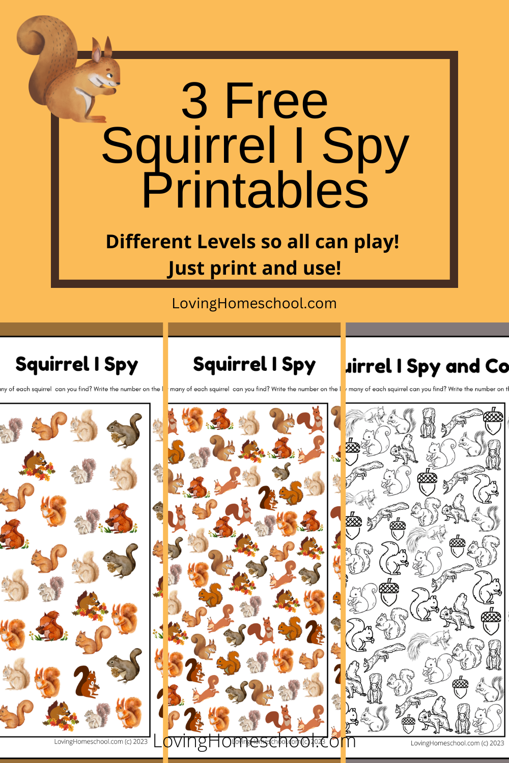Squirrel I Spy Printables - LovingHomeschool.com