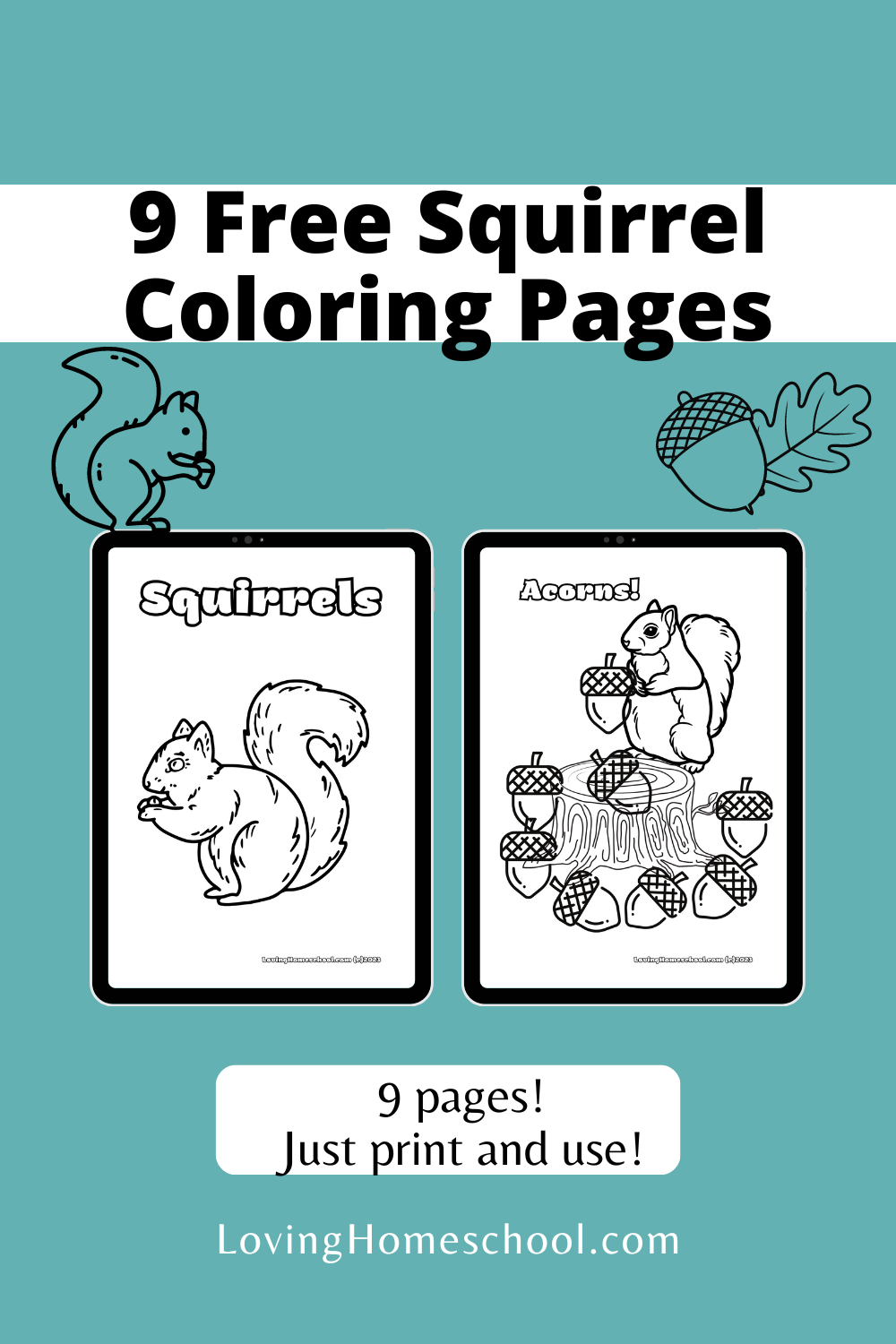 9 Free Squirrel Coloring Pages - LovingHomeschool.com