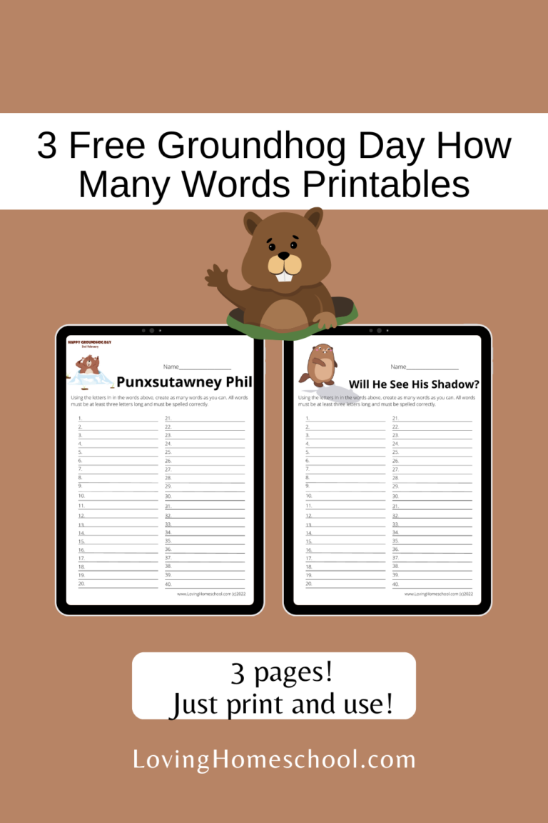 Free Groundhog Day How Many Words Printables - LovingHomeschool.com