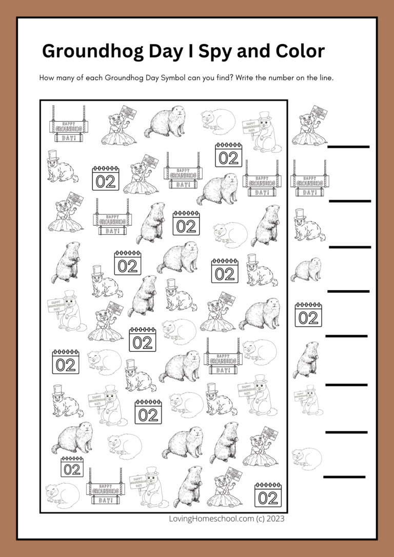Groundhog Day I Spy Printables - LovingHomeschool.com
