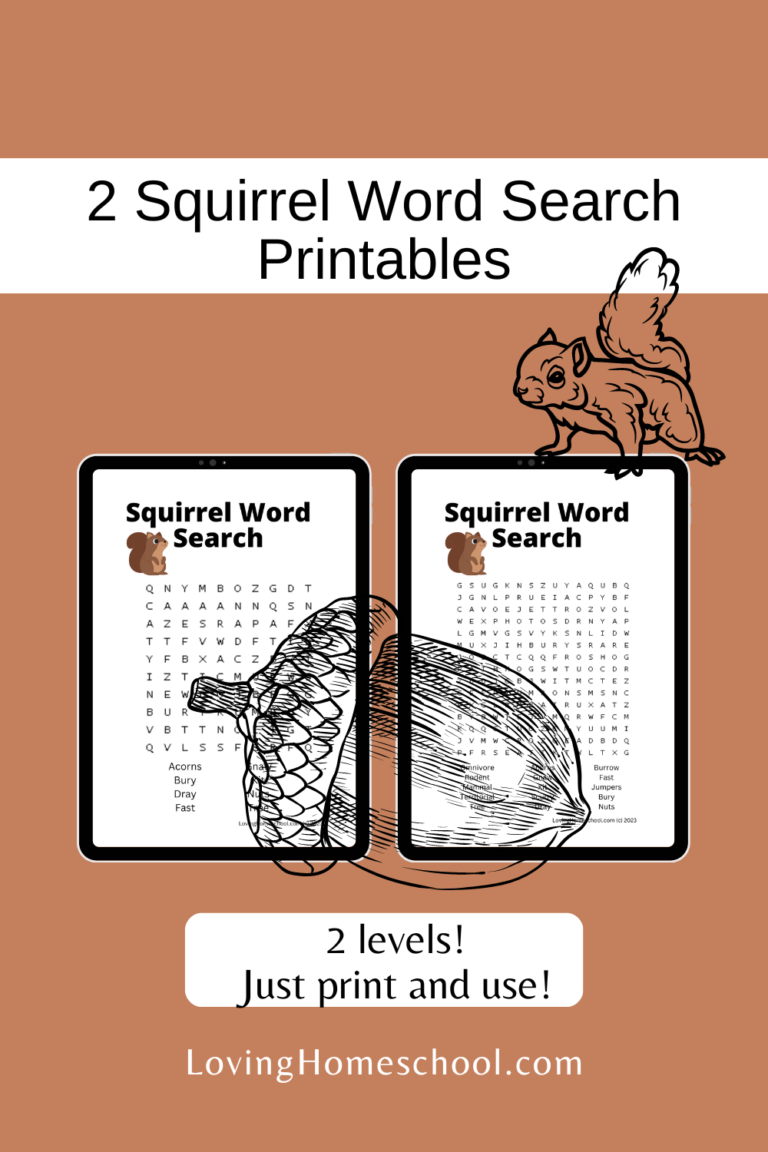 Squirrel Word Search Printables - LovingHomeschool.com