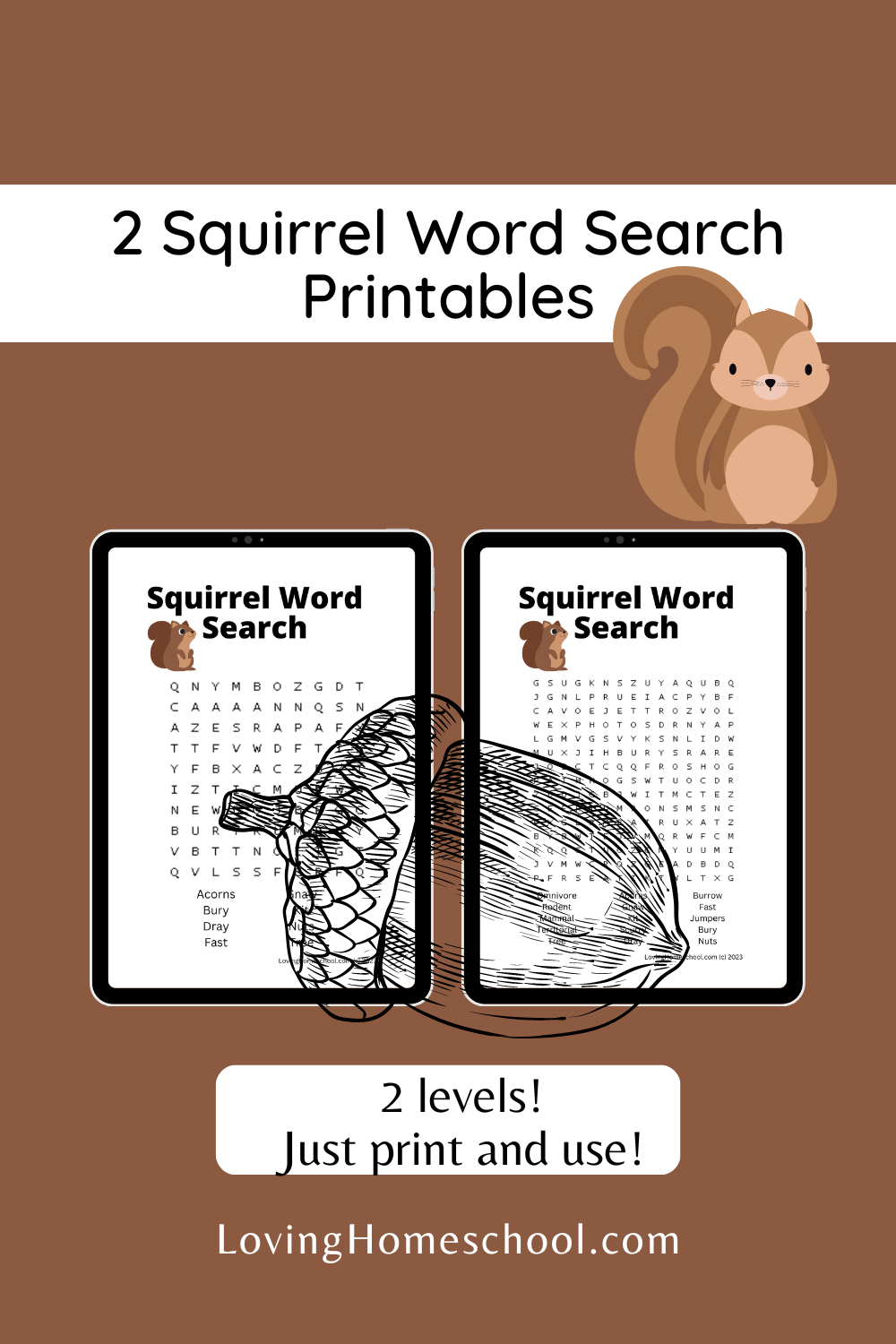Squirrel Word Search Printables - LovingHomeschool.com