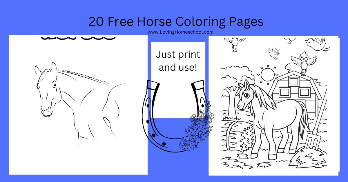 20 Free Horse Coloring Pages - LovingHomeschool.com