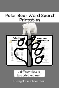 Polar Bear Word Search Printables - LovingHomeschool.com