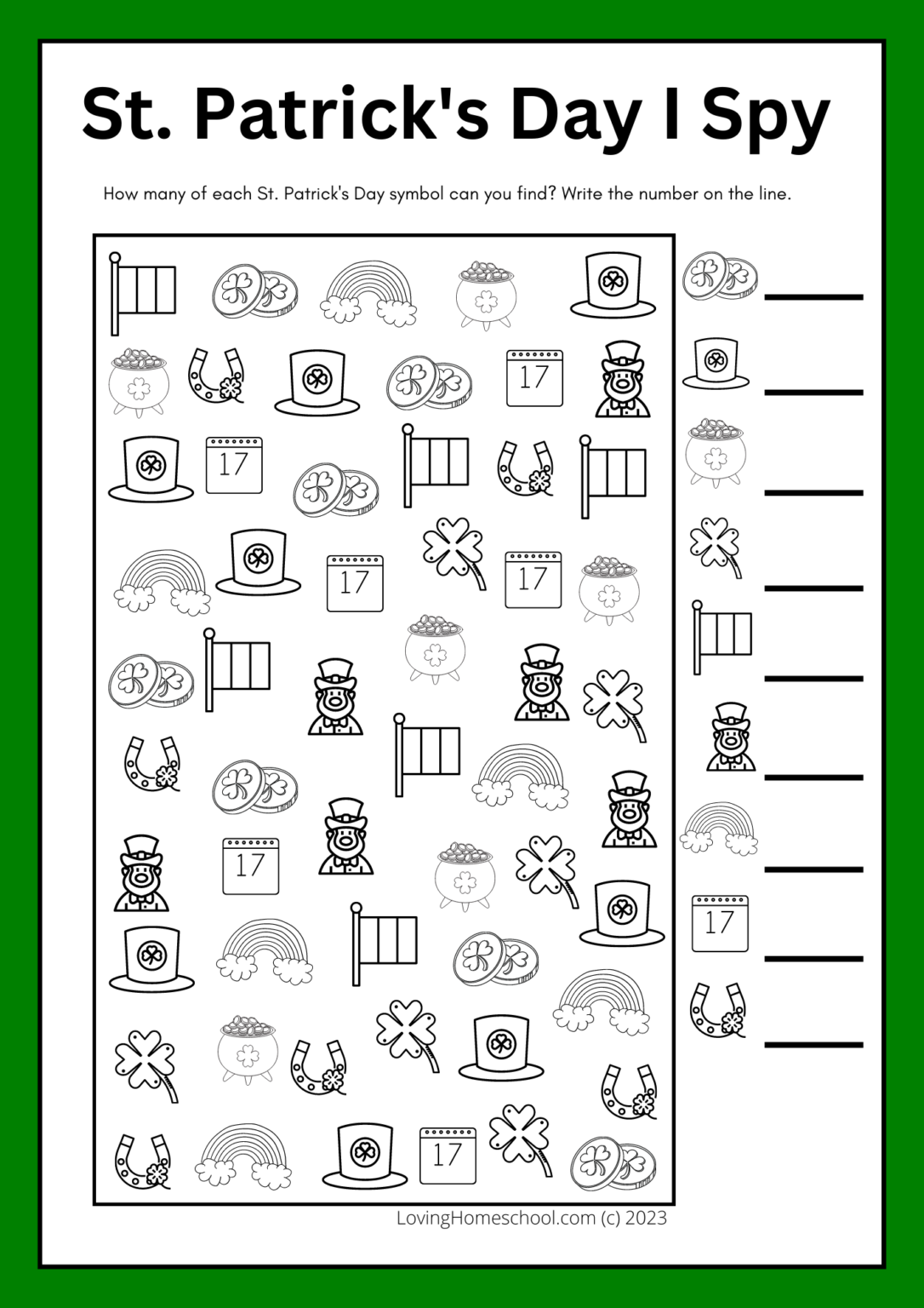 St. Patrick’s Day I Spy Printables - LovingHomeschool.com