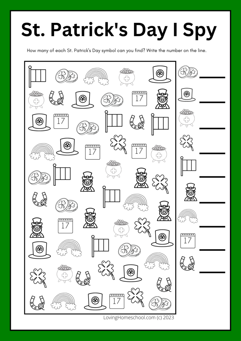 St. Patrick’s Day I Spy Printables - LovingHomeschool.com
