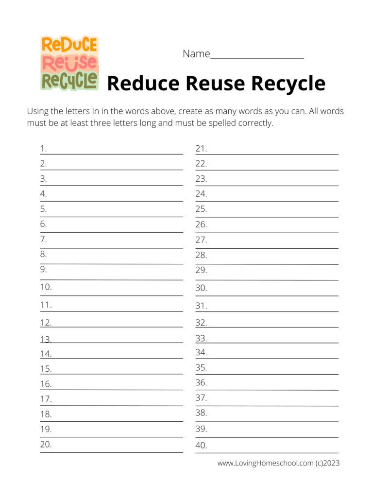 Free Earth Day How Many Words Printables - LovingHomeschool.com
