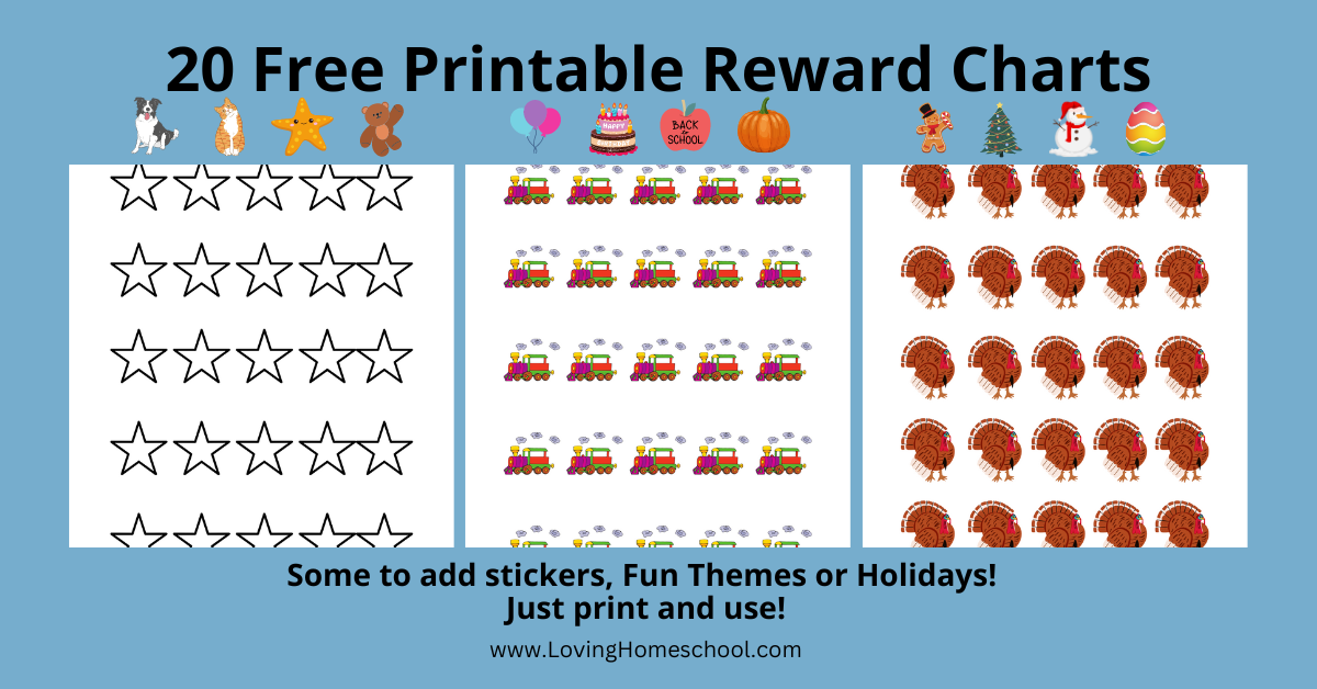 Free Printable Reward Charts - LovingHomeschool.com