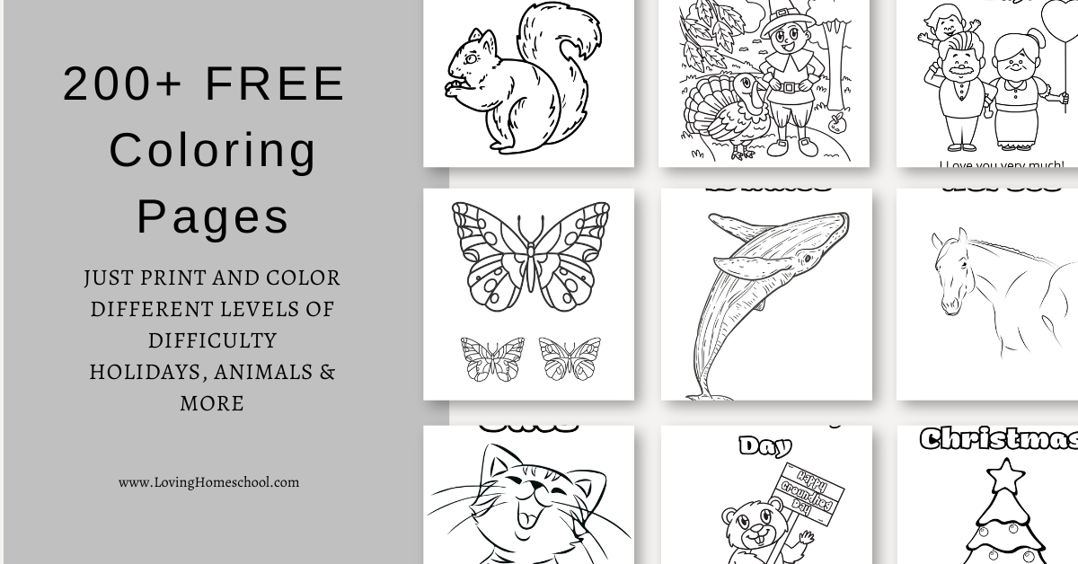 FREE Coloring Pages for Kids - LovingHomeschool.com