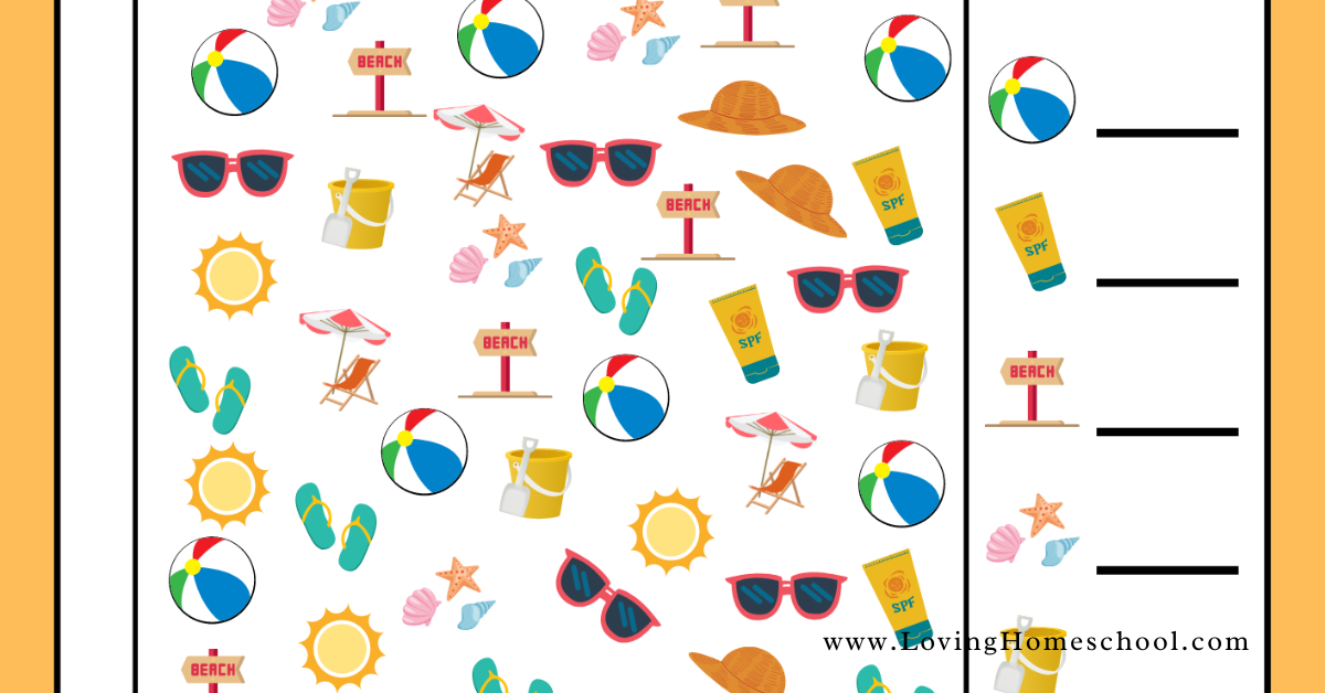 Beach I Spy Printables - LovingHomeschool.com