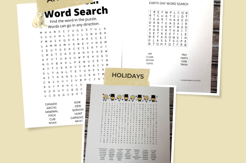 Word Search - LovingHomeschool.com