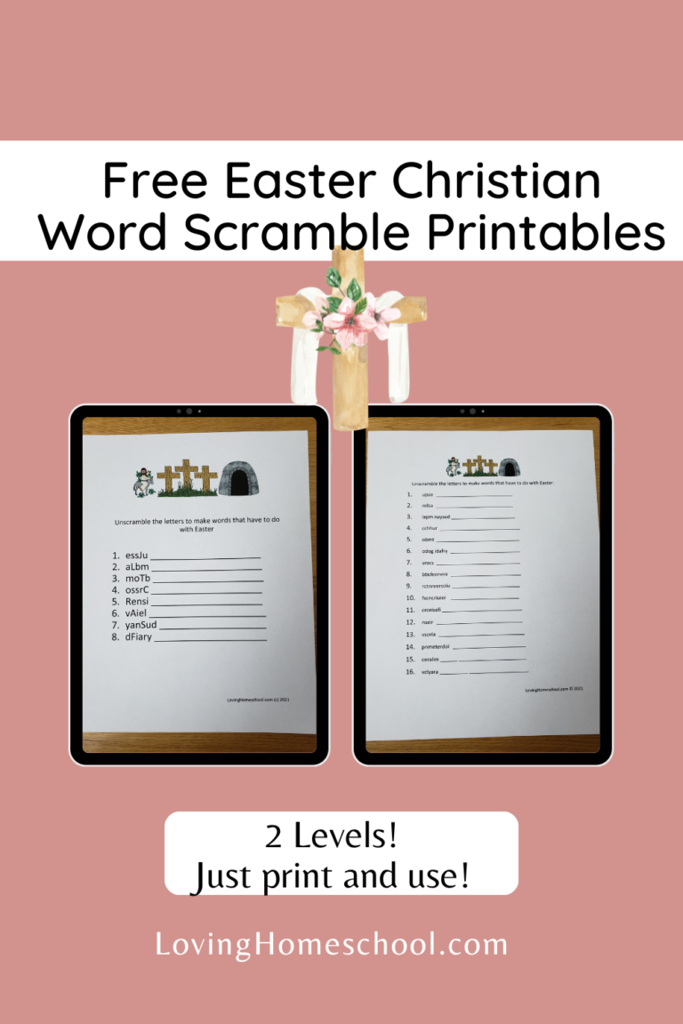 Christian Easter Word Scramble - LovingHomeschool.com