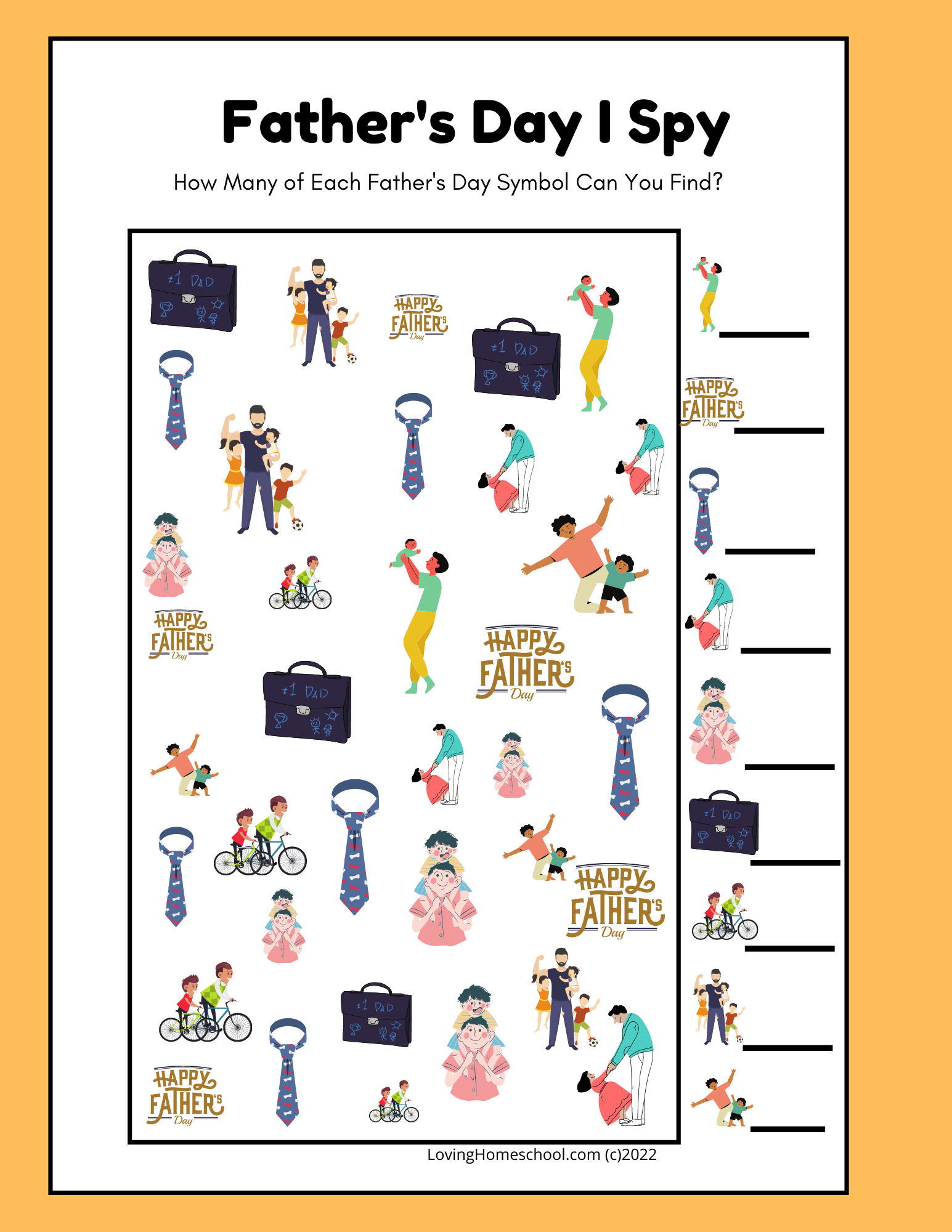 Father’s Day I Spy Printables - LovingHomeschool.com