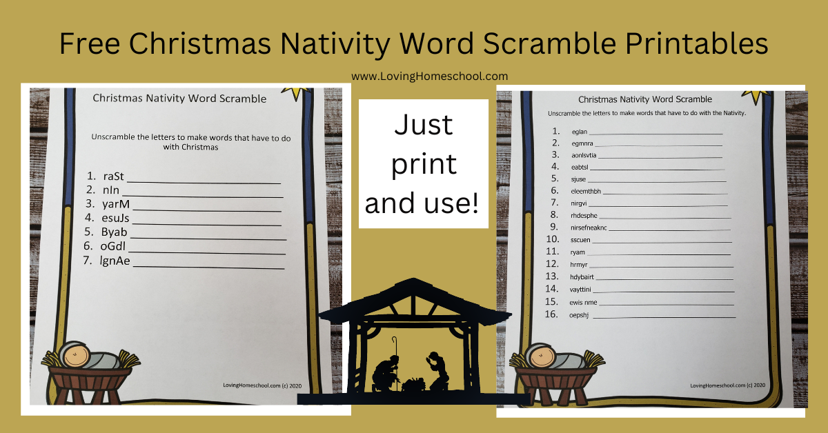 Christmas Nativity Word Scramble - LovingHomeschool.com