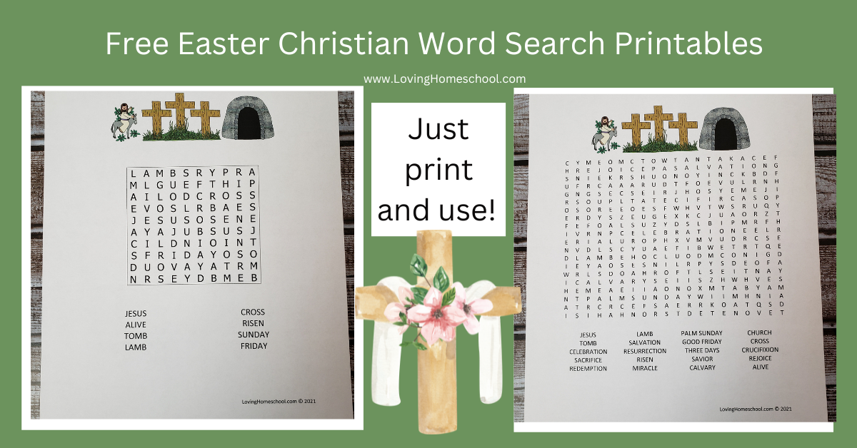 Christian Easter Word Search - LovingHomeschool.com