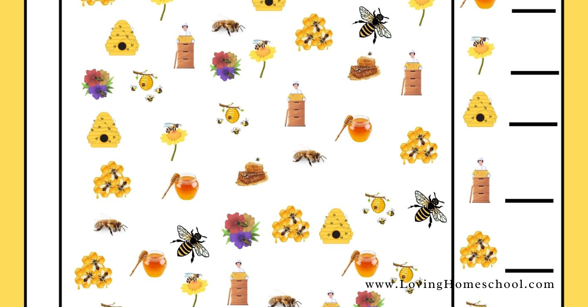 Honey Bee I Spy Printables - LovingHomeschool.com