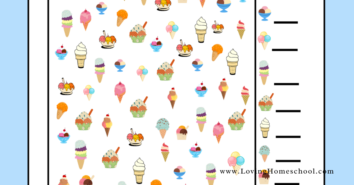 Ice Cream I Spy Printables - LovingHomeschool.com