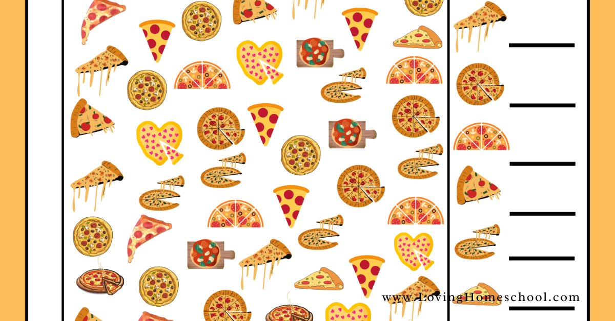 Pizza I Spy Printable - LovingHomeschool.com