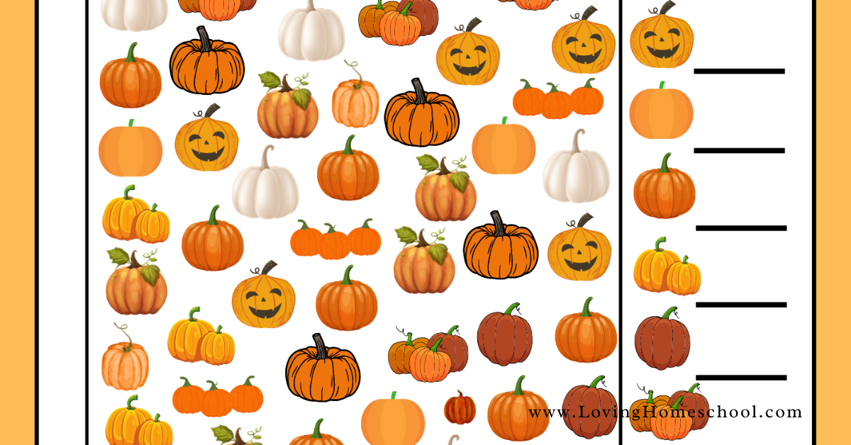 Pumpkin I Spy Printables - LovingHomeschool.com