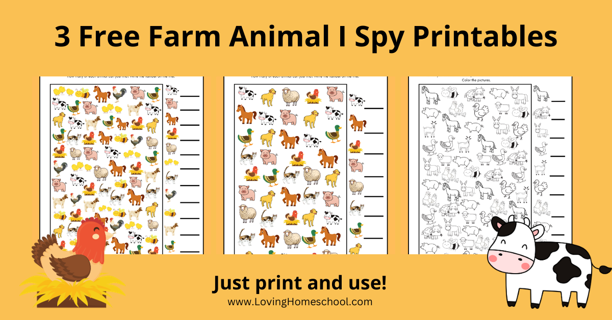 Farm Animal I Spy Printables - LovingHomeschool.com