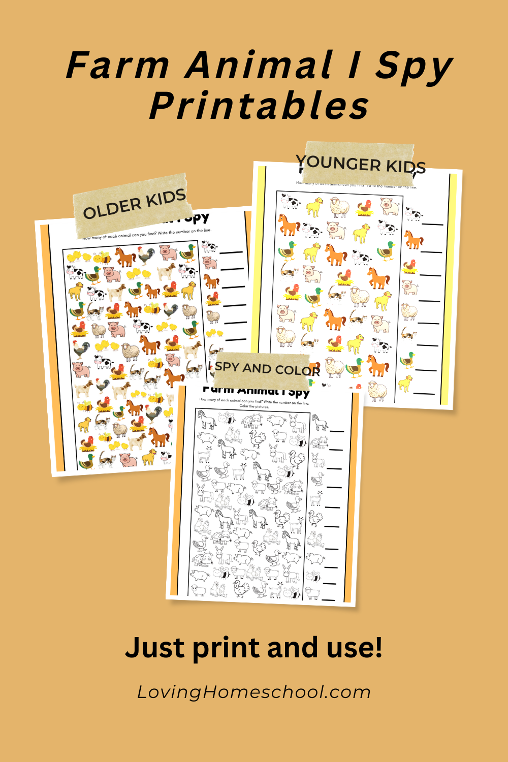 Farm Animal I Spy Printables - LovingHomeschool.com