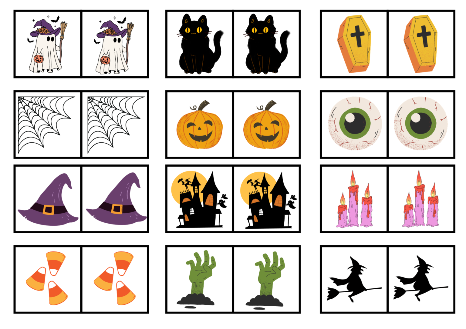 Free Printable Halloween Memory Matching Game - LovingHomeschool.com
