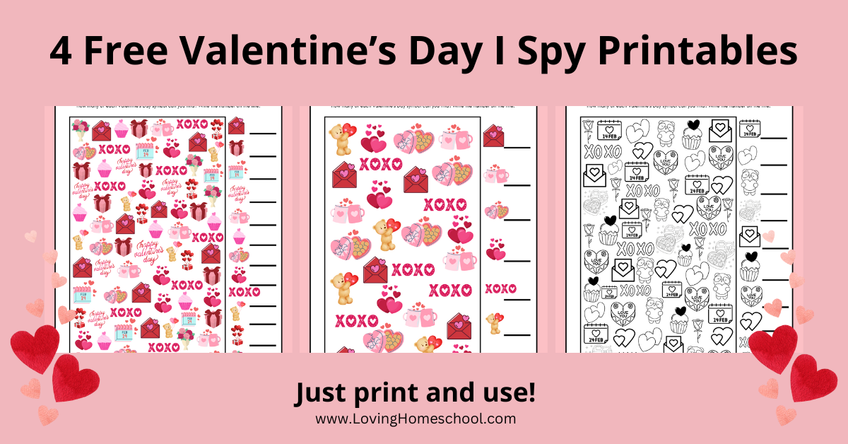 Valentine’s Day I Spy Printables - LovingHomeschool.com
