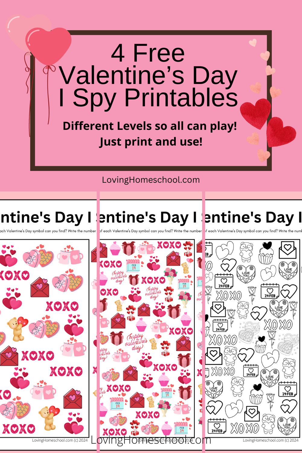 Valentine’s Day I Spy Printables - LovingHomeschool.com