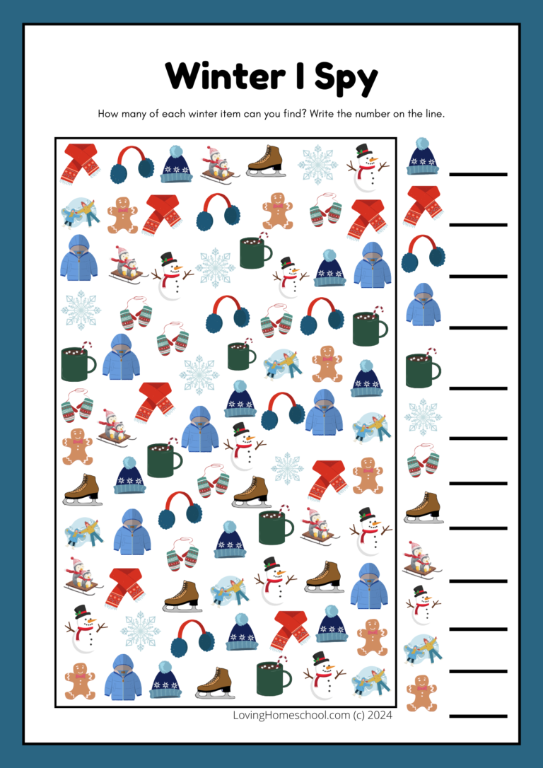 11 Free Winter I Spy Printables - LovingHomeschool.com