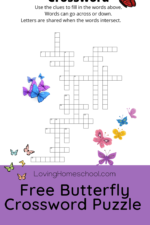 Free Butterfly Crossword Puzzle - LovingHomeschool.com