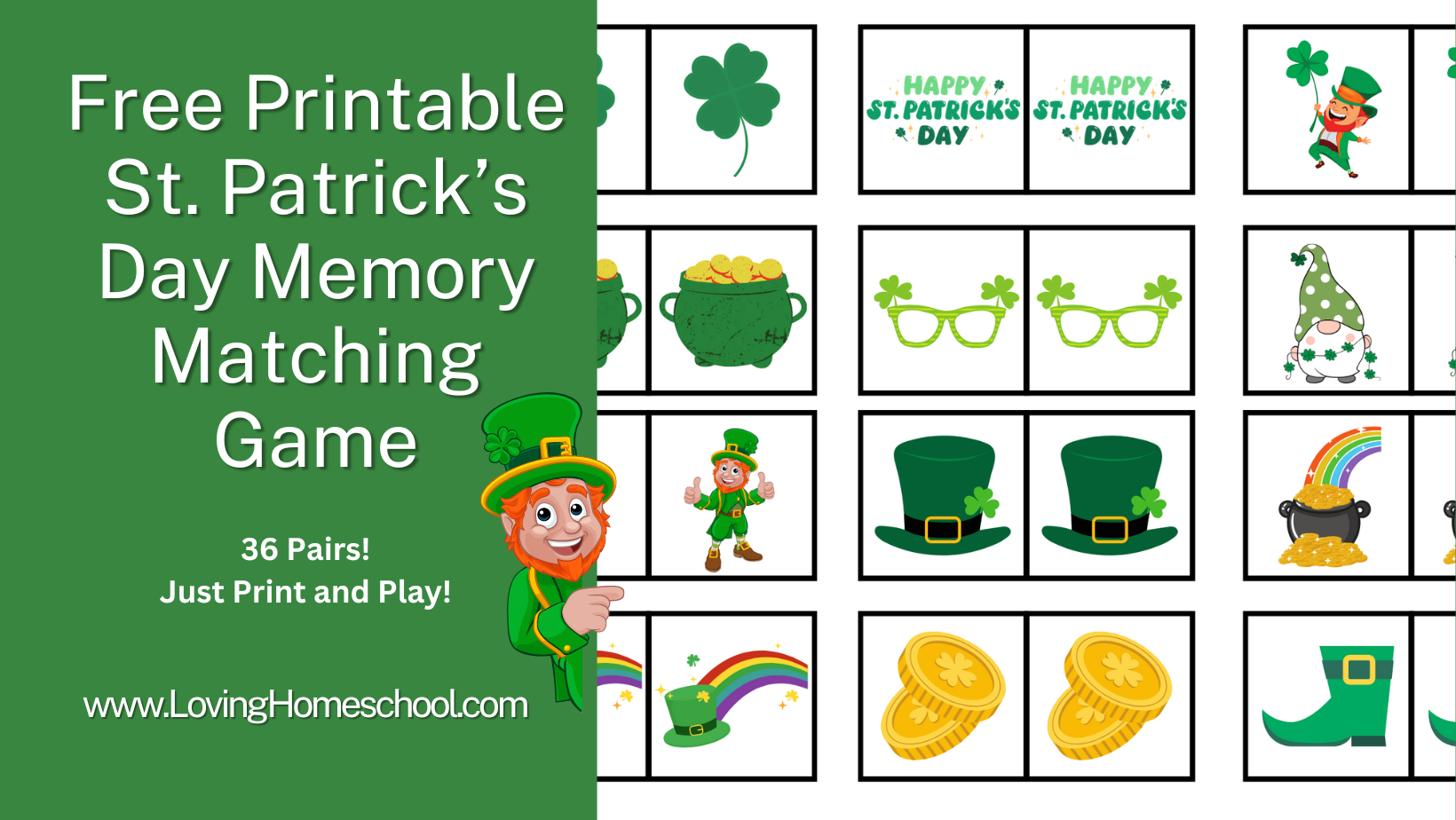 Free Printable St. Patrick’s Day Memory Matching Game ...