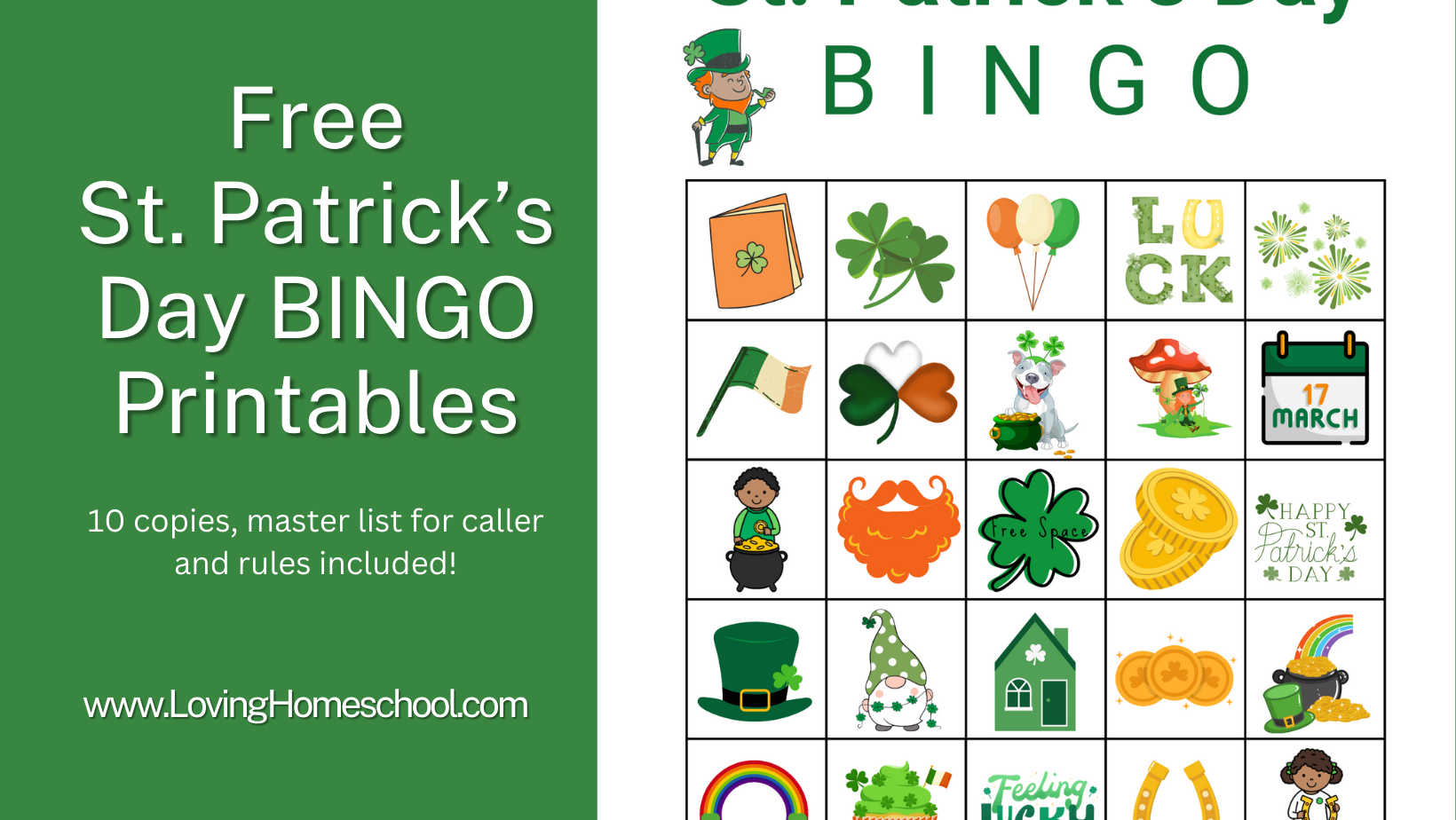 Free St. Patrick’s Day BINGO Printables - LovingHomeschool.com