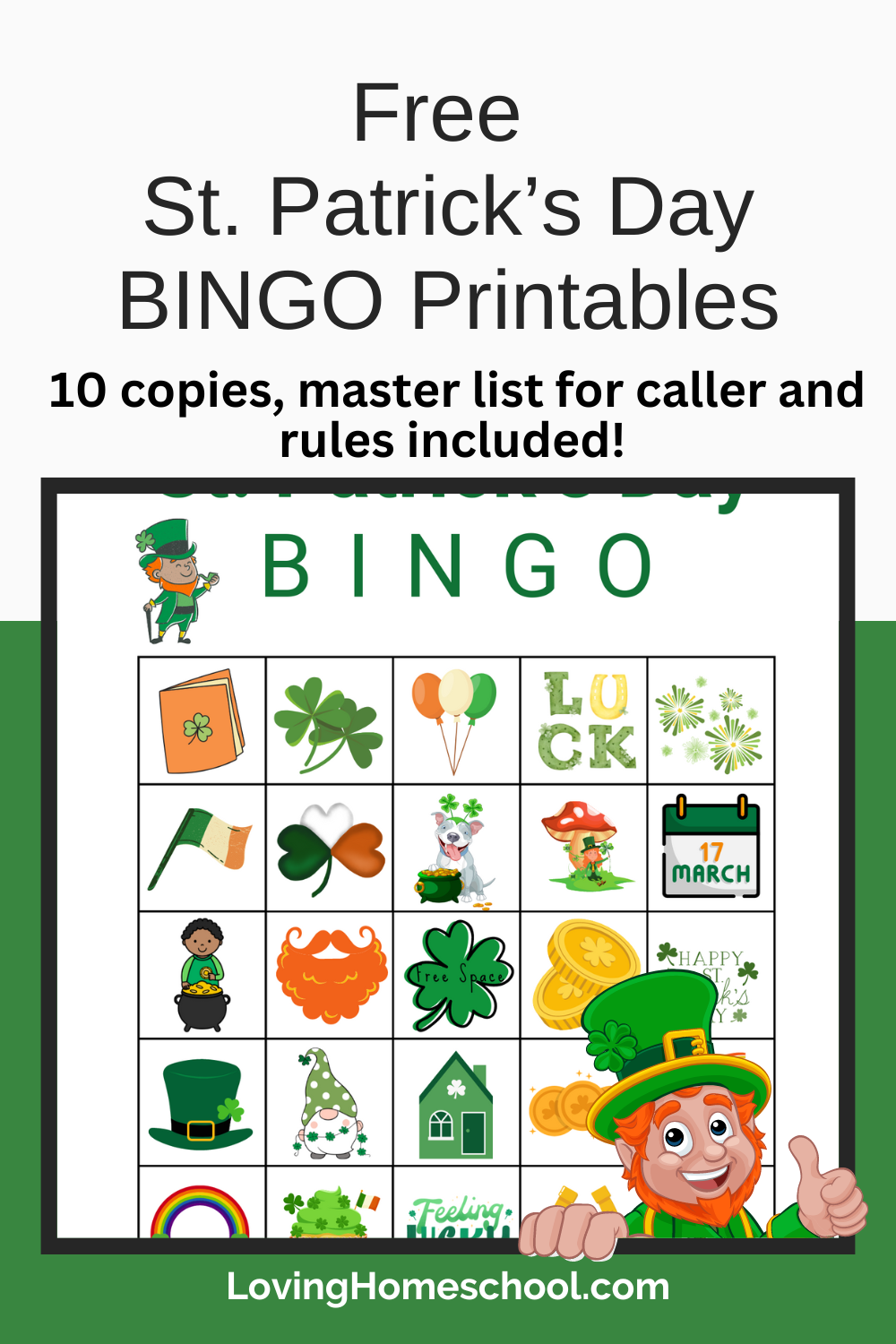 Free St. Patrick’s Day BINGO Printables - LovingHomeschool.com