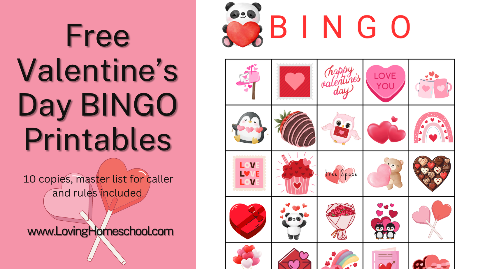 Free Valentine’s Day BINGO Printables - LovingHomeschool.com