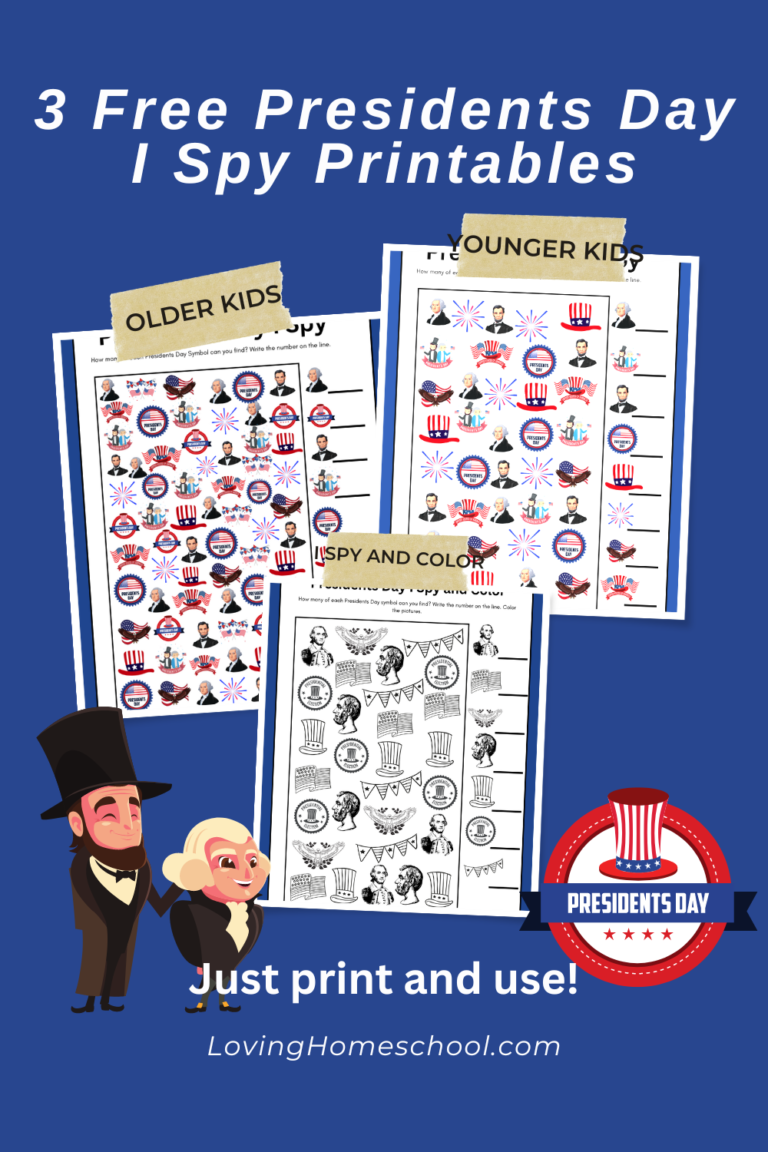 Presidents Day I Spy Printables - LovingHomeschool.com