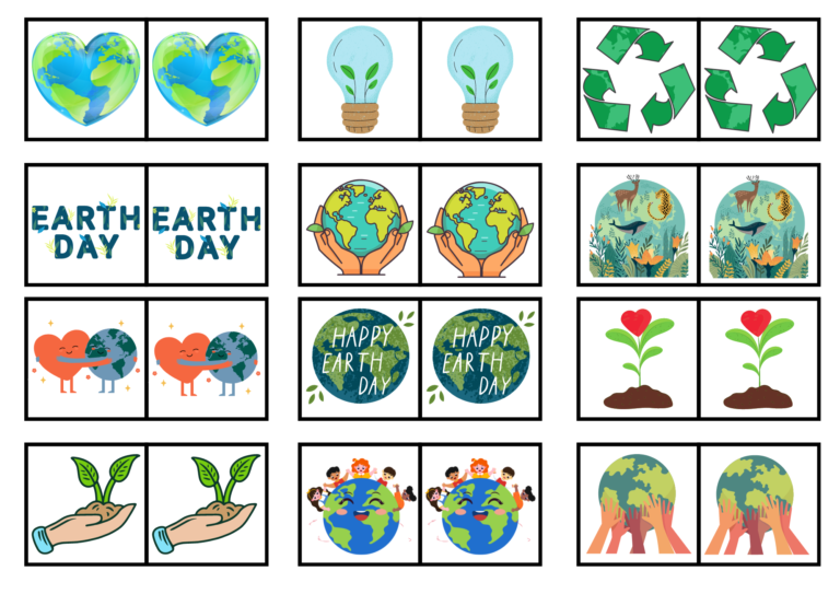 Free Printable Earth Day Memory Matching Game - LovingHomeschool.com