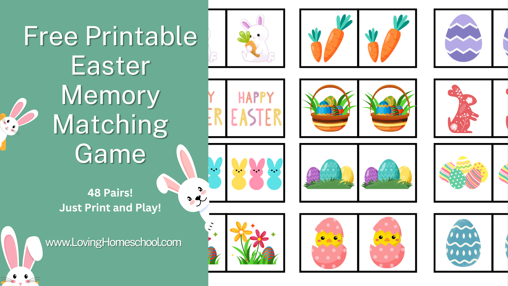 Free Printable Easter Memory Matching Game - LovingHomeschool.com