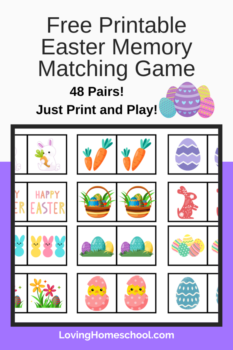 Free Printable Easter Memory Matching Game - LovingHomeschool.com