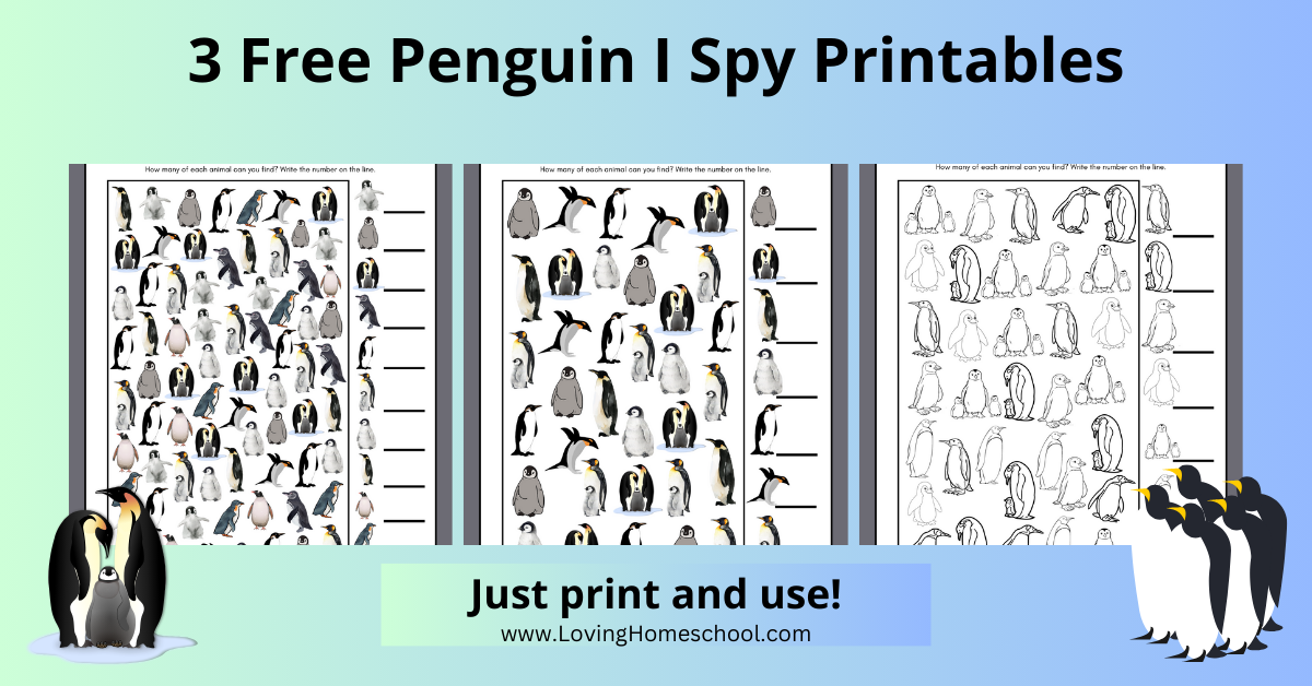 Penguin I Spy Printables - LovingHomeschool.com