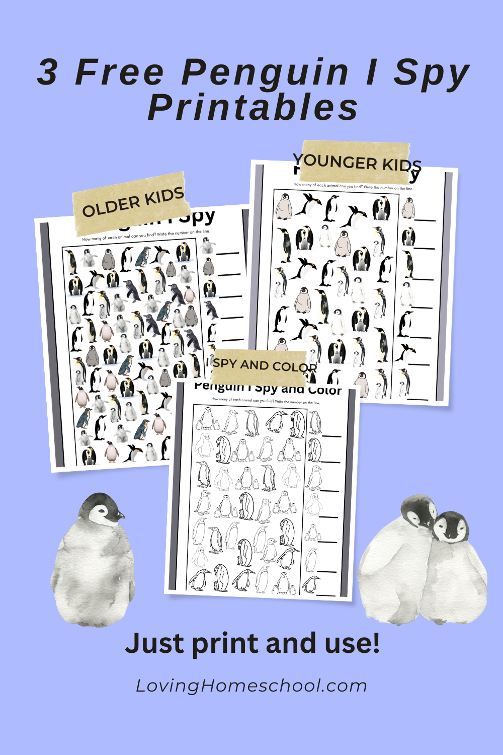 Penguin I Spy Printables - LovingHomeschool.com