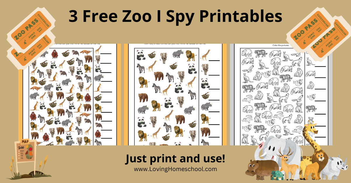 Zoo I Spy Printables - LovingHomeschool.com
