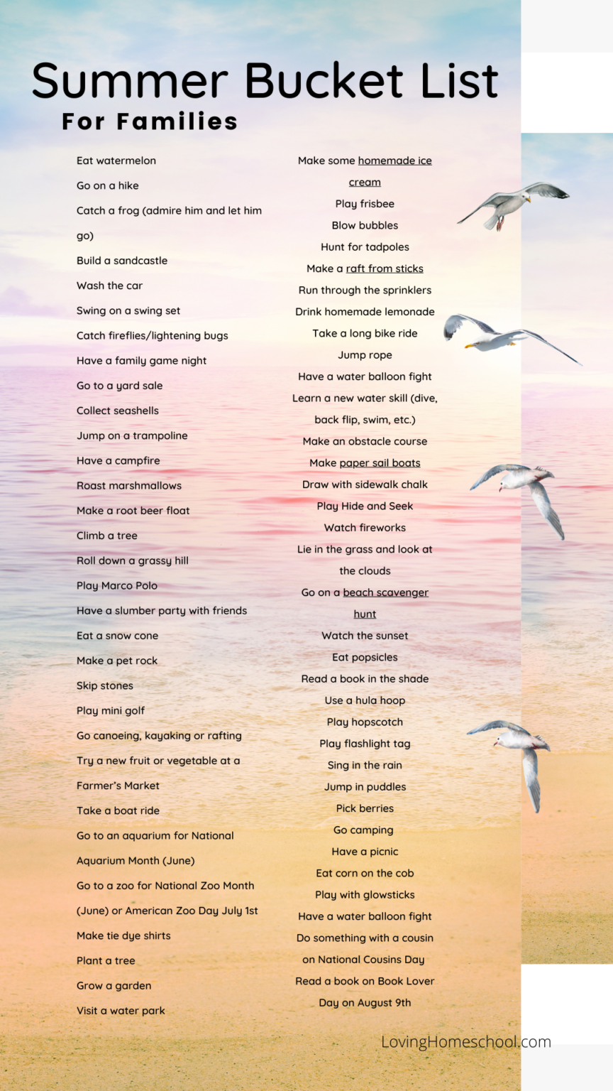 66 Summer Bucket List for Families - LovingHomeschool.com